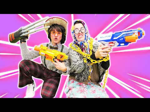 Nerf savaşı! Babaanne'ye torunu Okutay geliyor! Sevcan ve Ümit ile komik video!