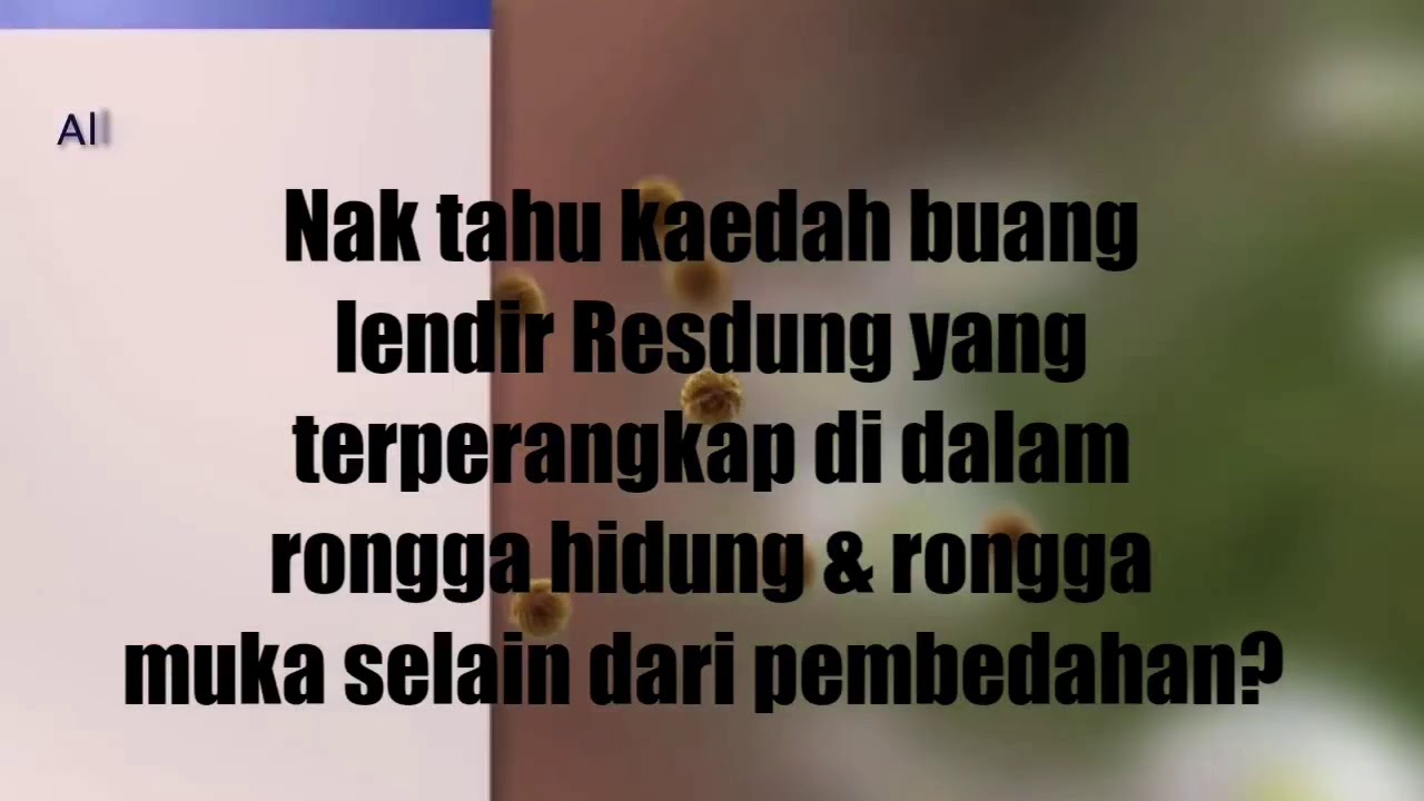 RESDUNG : PUNCA RESDUNG ADALAH LENDIR BERKUMAN YANG TERSEKAT DI DALAM ...