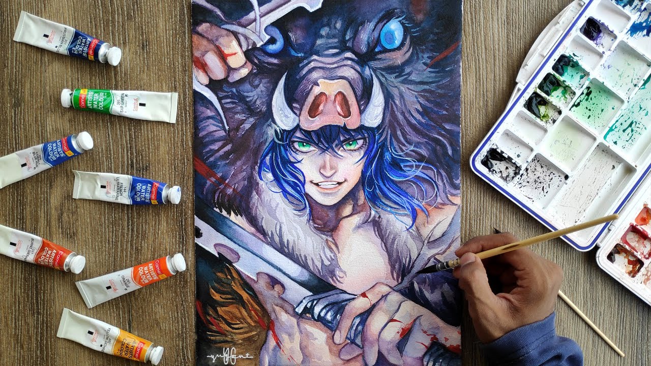 Drawing INOSUKE HASHIBIRA - Demon Slayer [Kimetsu no Yaiba] - YouTube