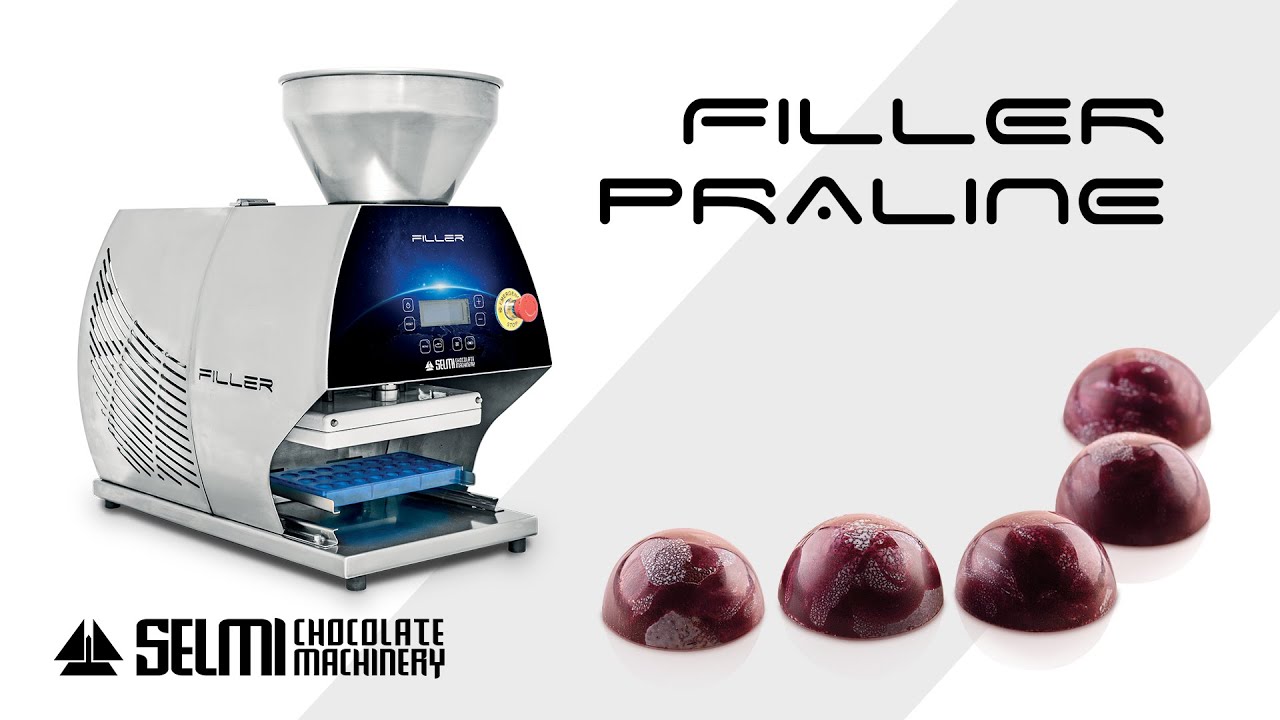 FILLER PRALINE - Chocolate filling injector for pralines - YouTube