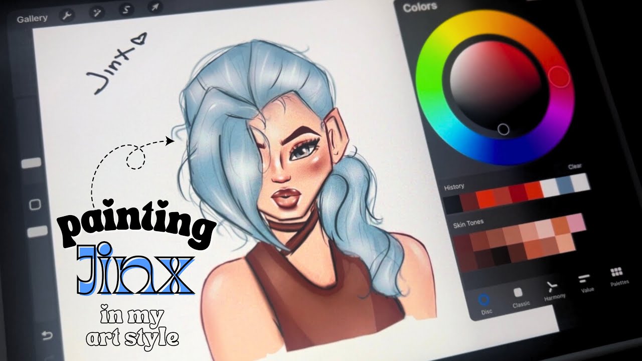 watch me create jinx from arcane in my art style! | draw with me on ...
