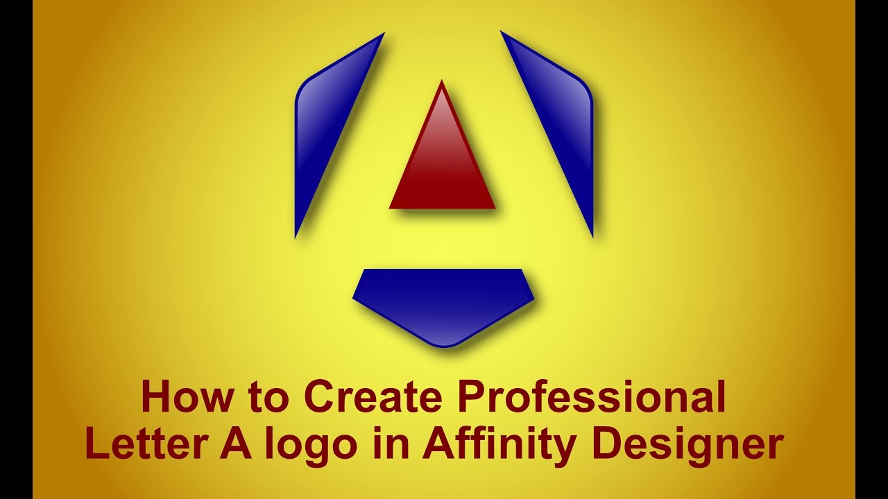 How to Create Professional Letter A logo in Affinity Designer - YouTube