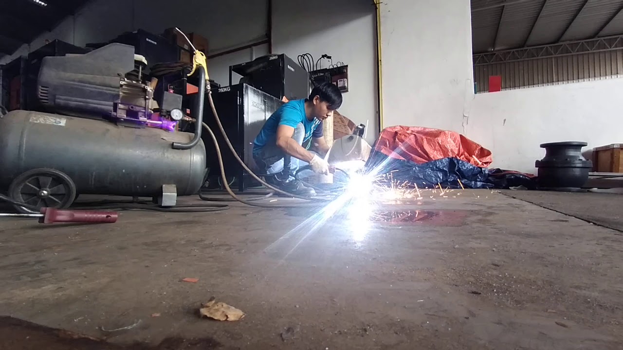 Testing welding mig 500 - YouTube