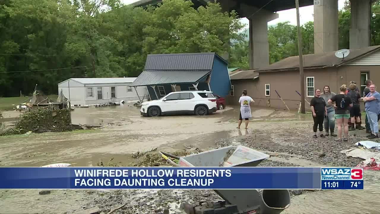 Winifrede Hollow residents face daunting cleanup - YouTube