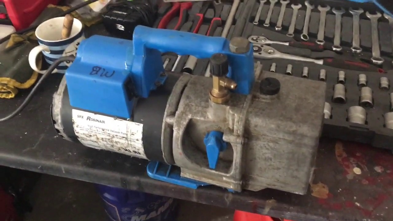 Robin vacuum suction pump ( hvac ) air conditioning A/C - YouTube