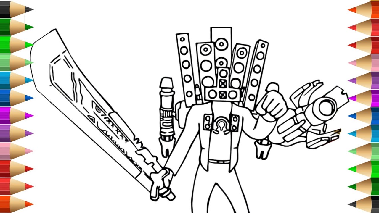 Skibidi toilet - speaker man colouring pages new update // colorful ...