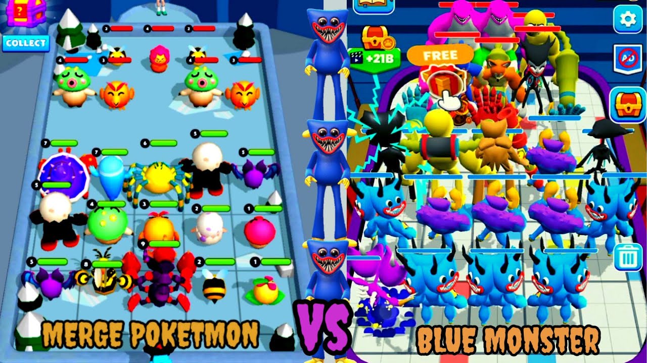 Merge Master Blue Monster vs Merge Master Poketmon Monster Android ...