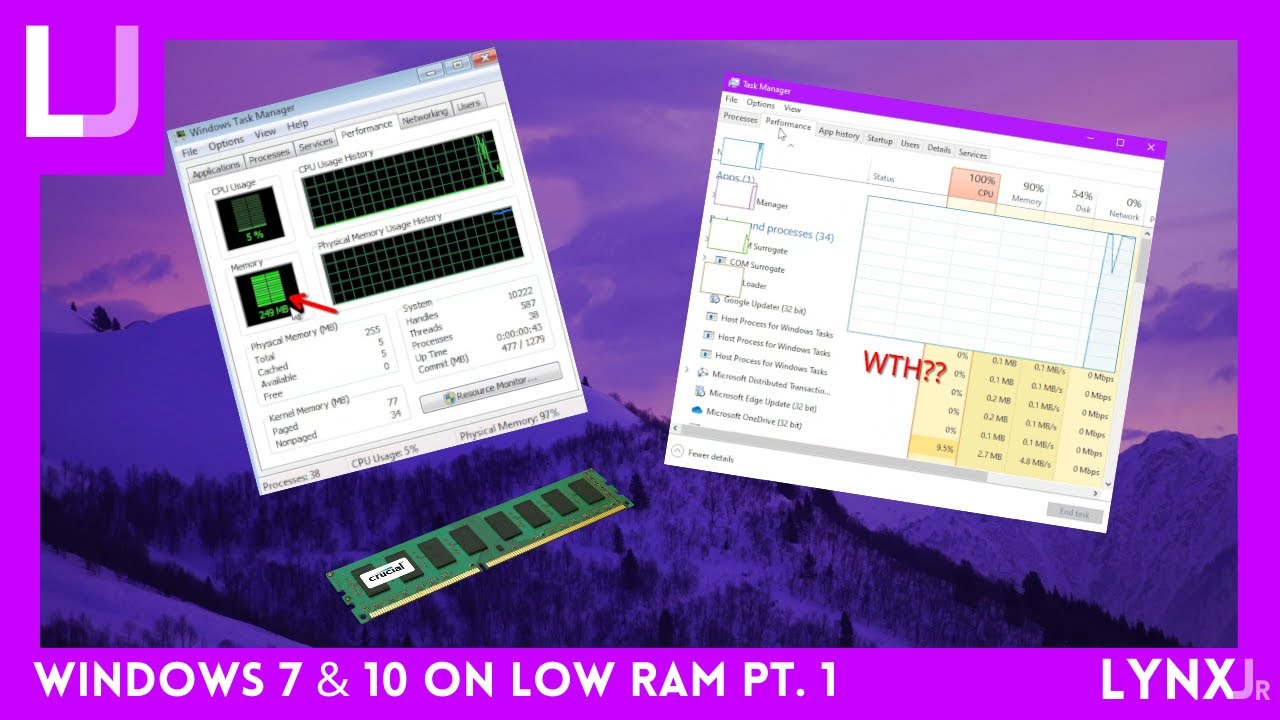 Wındows 7 & 10 on low ram pt. 1 - YouTube