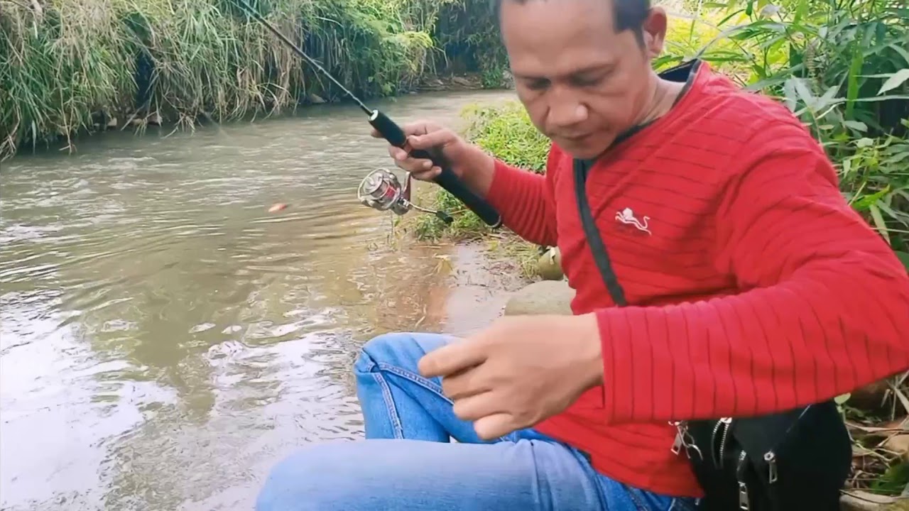 Mancing liar di kali, target ikan wader (benteur - sunda) - YouTube