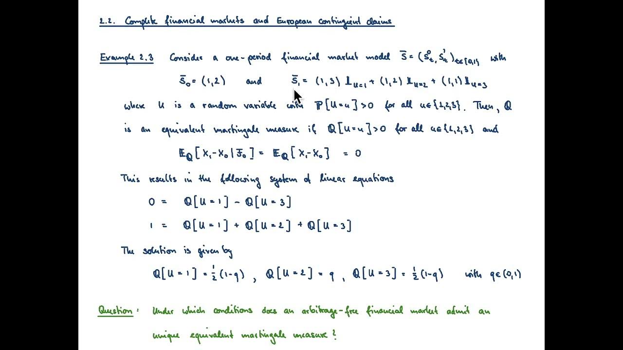 Mathematical Finance L 8: Complete financial markets - YouTube