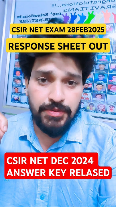 CSIR NET JRF EXAM 28 FEB 2025 RESPONSE SHEET ANSWER KEY OUT #csirnetjrfchemistry #csirnta - YouTube
