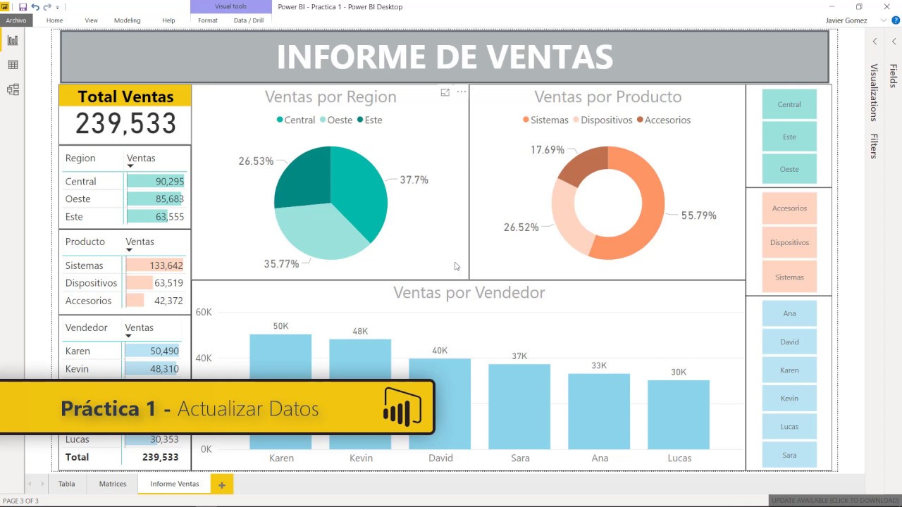 Aprender Power BI - Actualizar Datos - YouTube