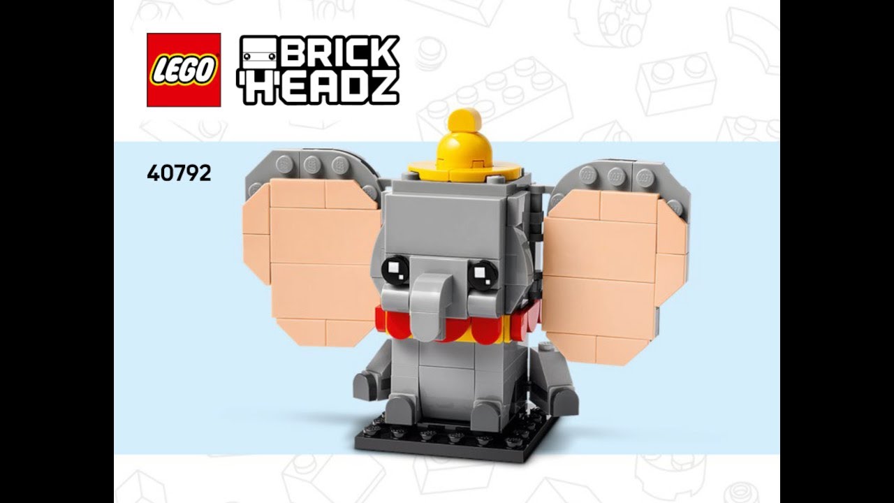 LEGO Instructions | Disney | 40792 | Dumbo | Brickheadz - YouTube