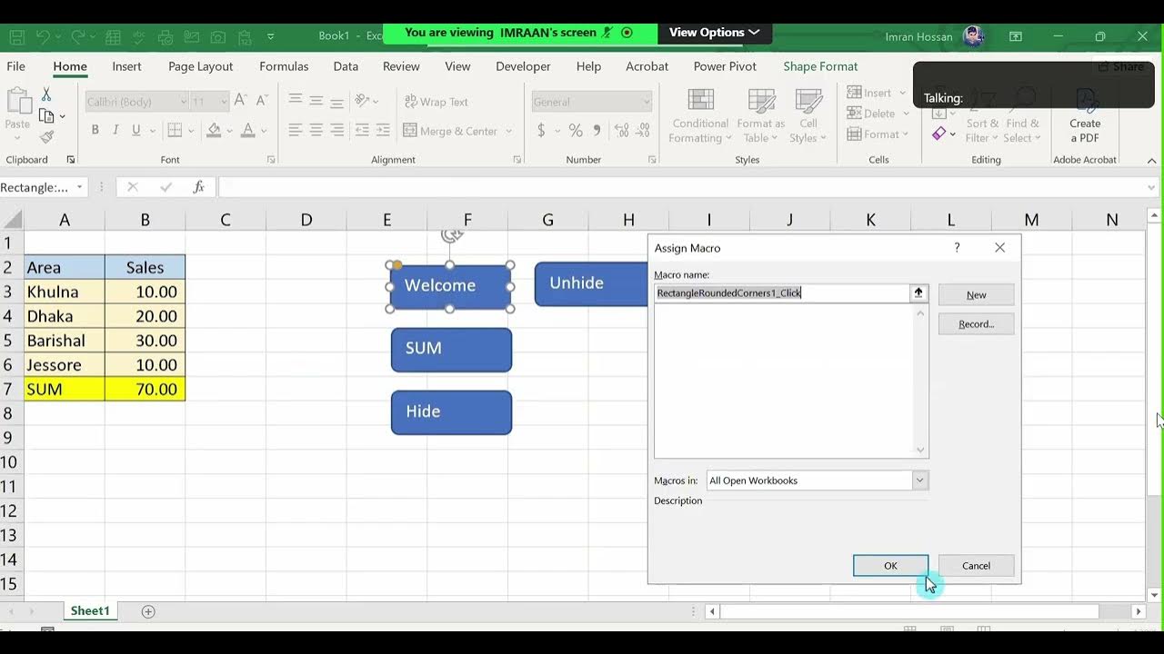 VBA MACRO RECORDING IN EXCEL. ONLINE CLASS 01 - YouTube