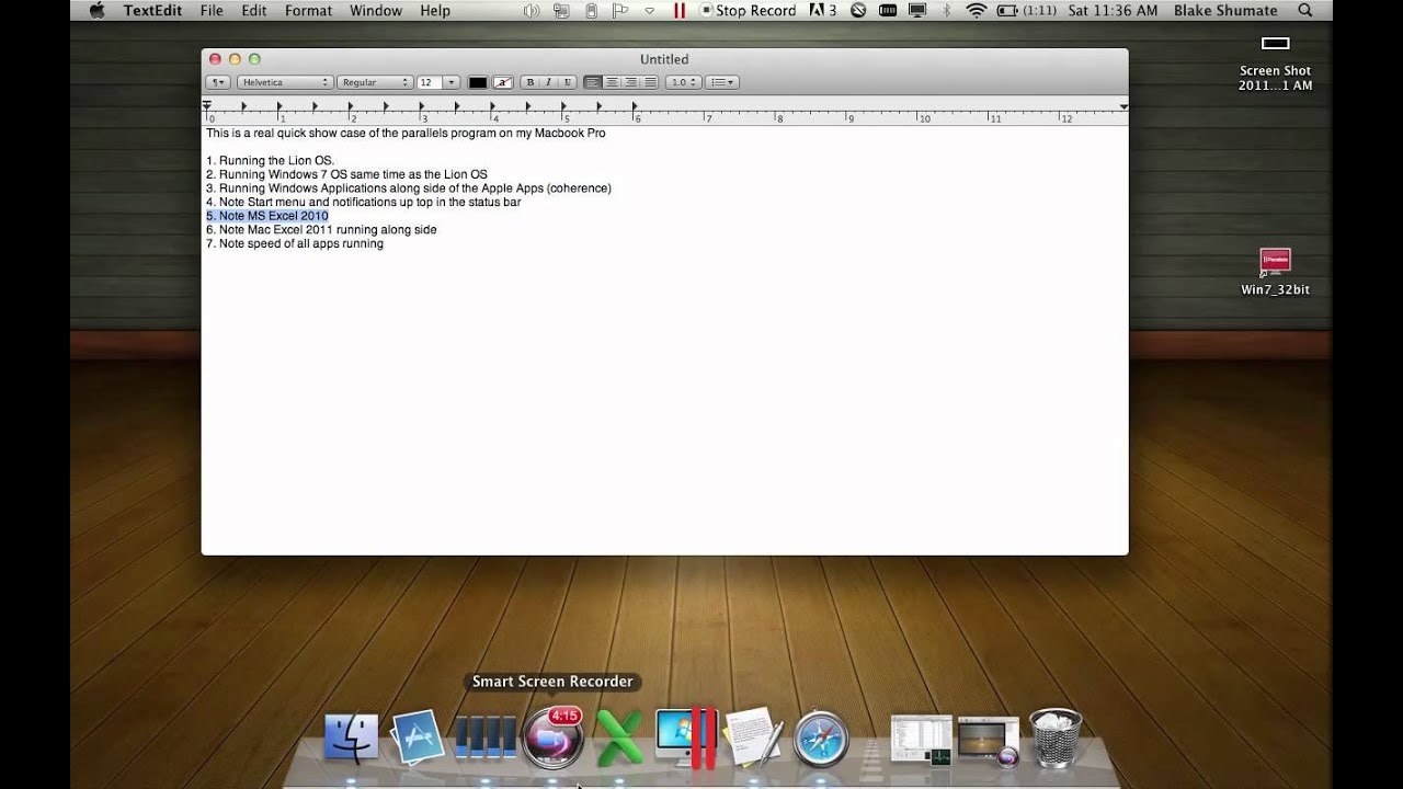 Windows 7 VM with Parallels Desktop 7 - YouTube