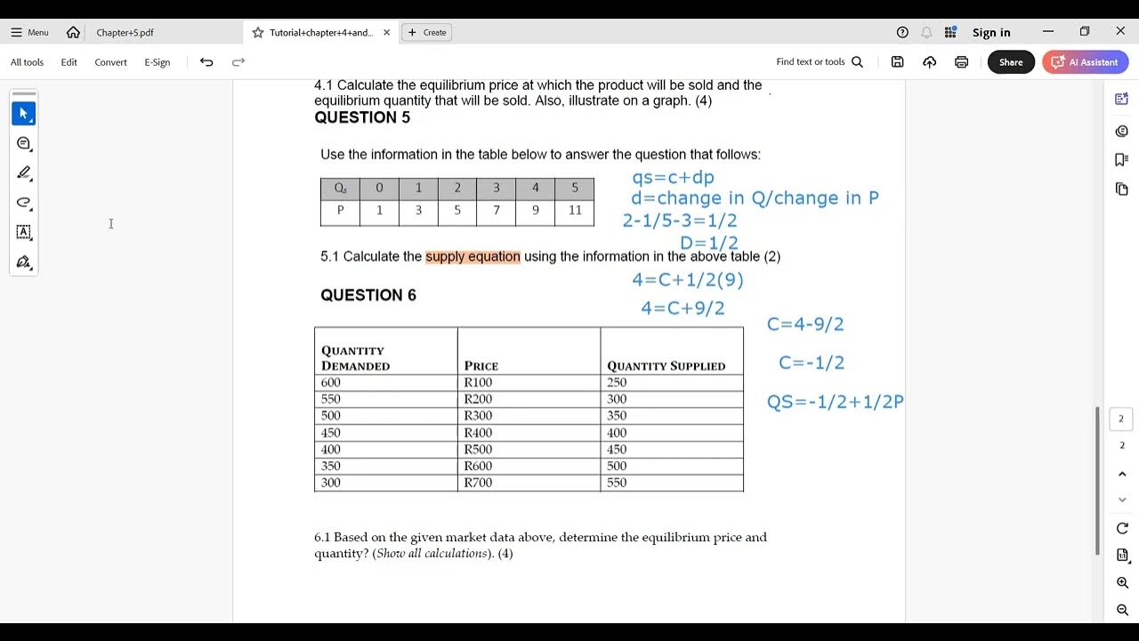 Tutorial CHAPTER 4&5 QUESTION 4 - YouTube