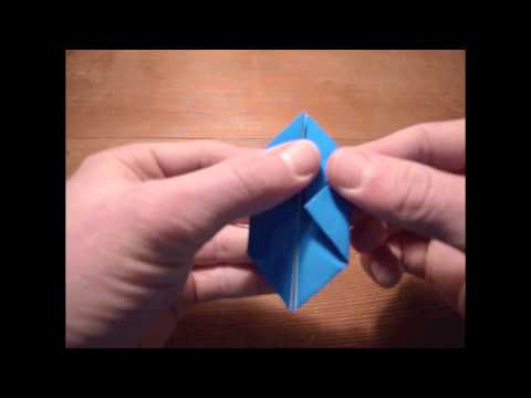 Tutorial: Origami Inflatable Cube (Water bomb) - YouTube