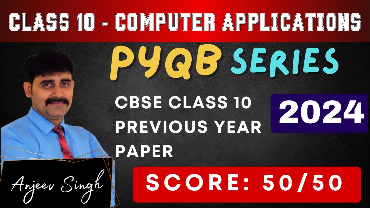 CBSE Class 10 Computer Application Question Paper 2024 with Answer | Class X Computer ...
