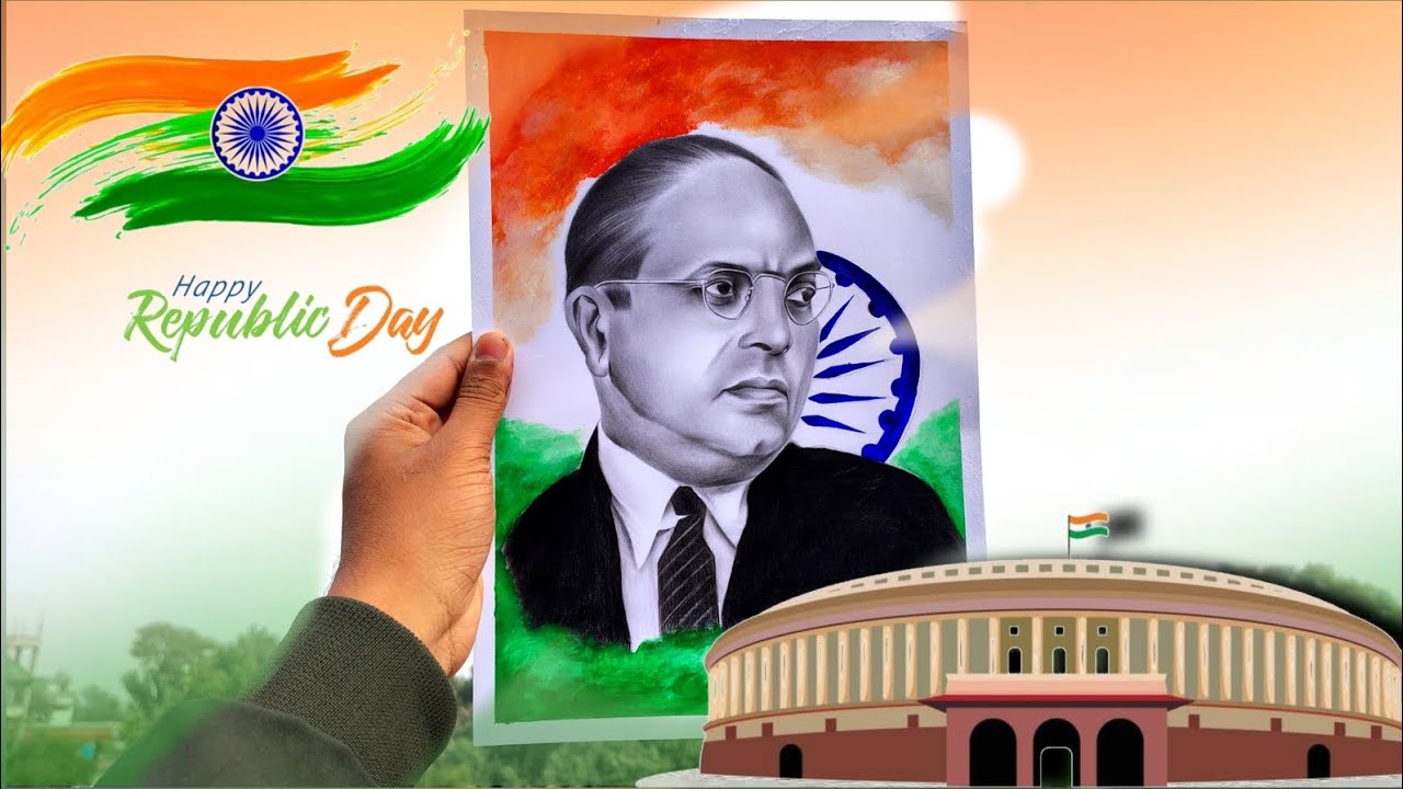 BR. Ambedkar pencil drawing || Republic day drawing | Indian ...