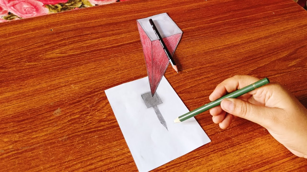 3D drawing on paper for beginners - Optical illusion drawing graph ...