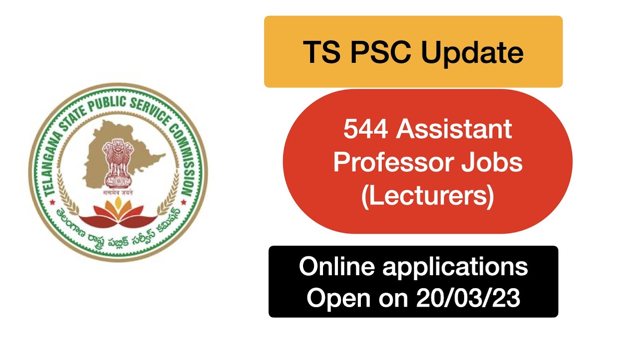 TS PSC Update | 544 Assistant Professor Jobs (Lecturers)| - YouTube