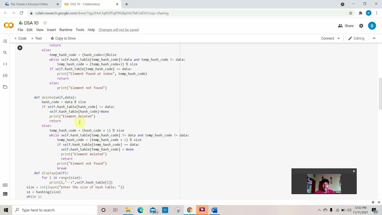 Implementation hash table with linear probing to manage collisions ...