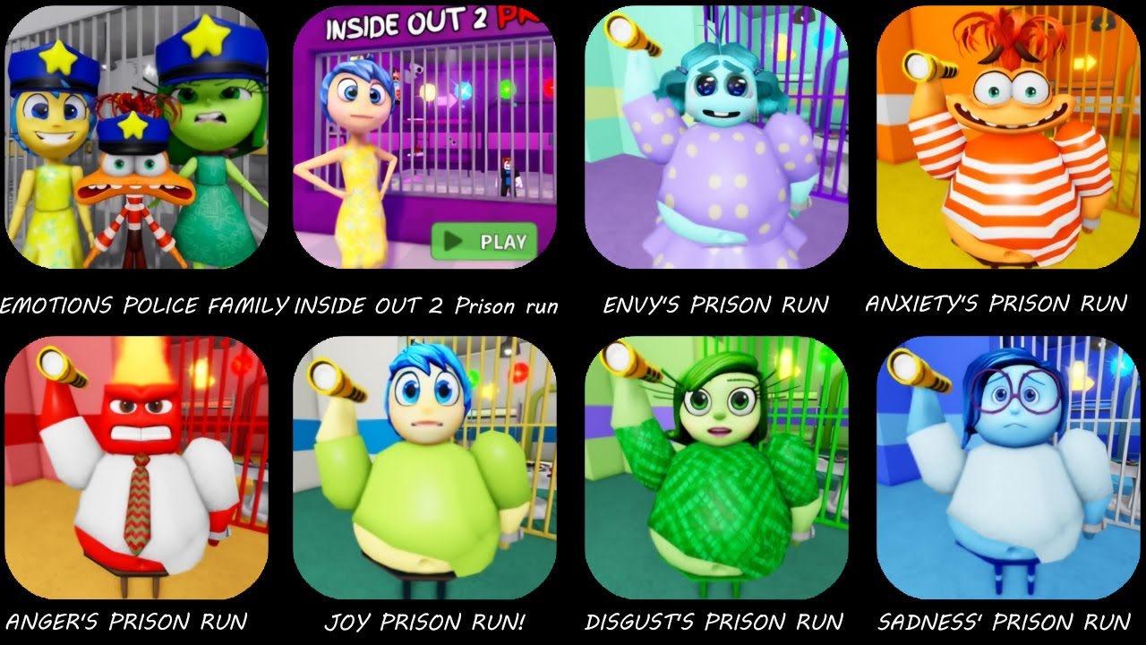 EMOTIONS POLICE FAMILY,INSIDE OUT 2 Prison run,ENVY'S PRISON RUN ...