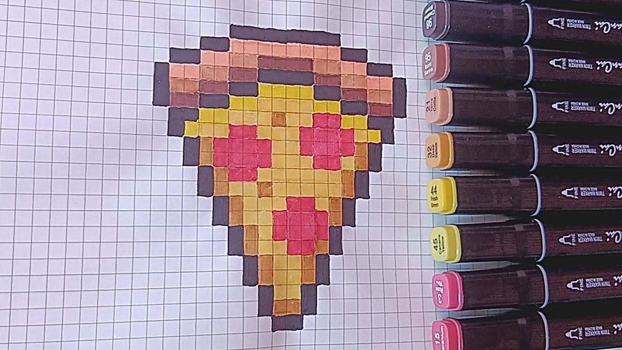 How to draw a Pizza | Handmade Pixel Art - YouTube