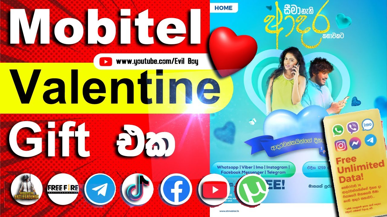 Mobitel Free valentine Data offer 2021| Unlimited data |Mobitel data ...