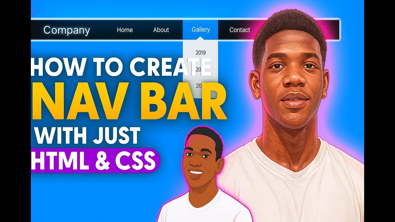 How To Create A Nav Bar Using just HTML & CSS - YouTube
