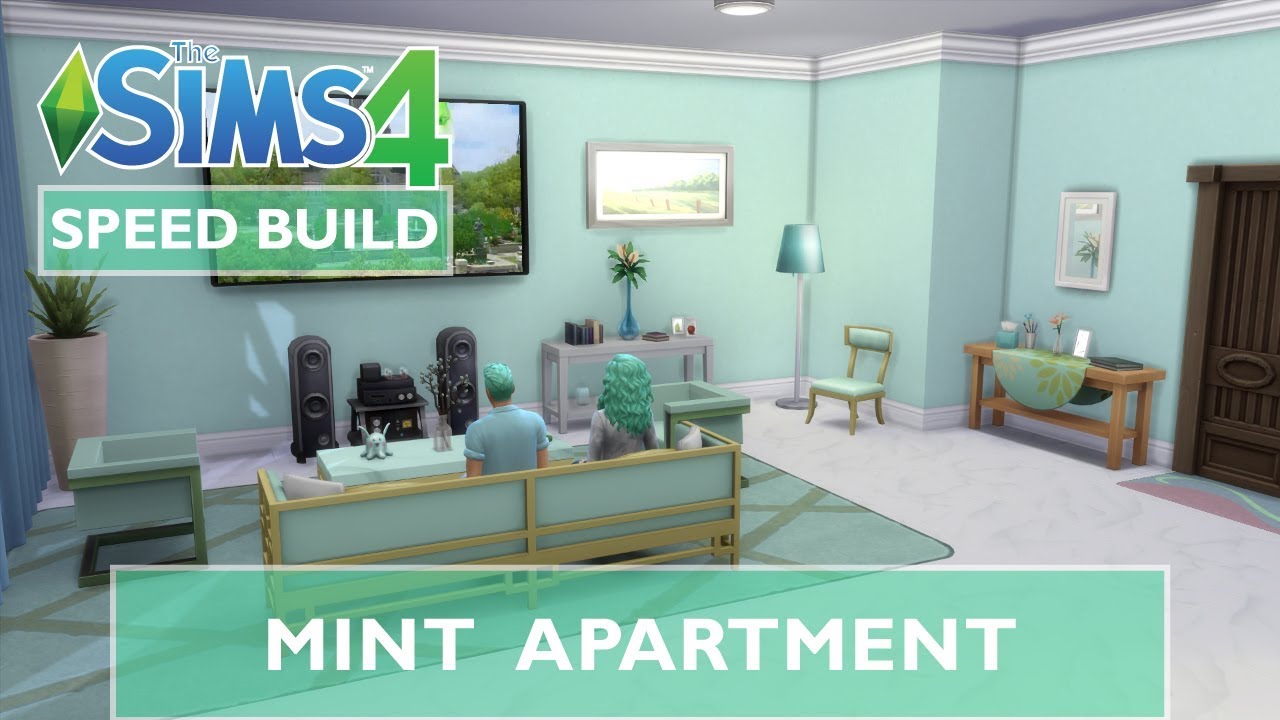 THE SIMS 4 SPEED BUILD - COLOR THEMED - Part 16 - MINT APARTMENT - YouTube