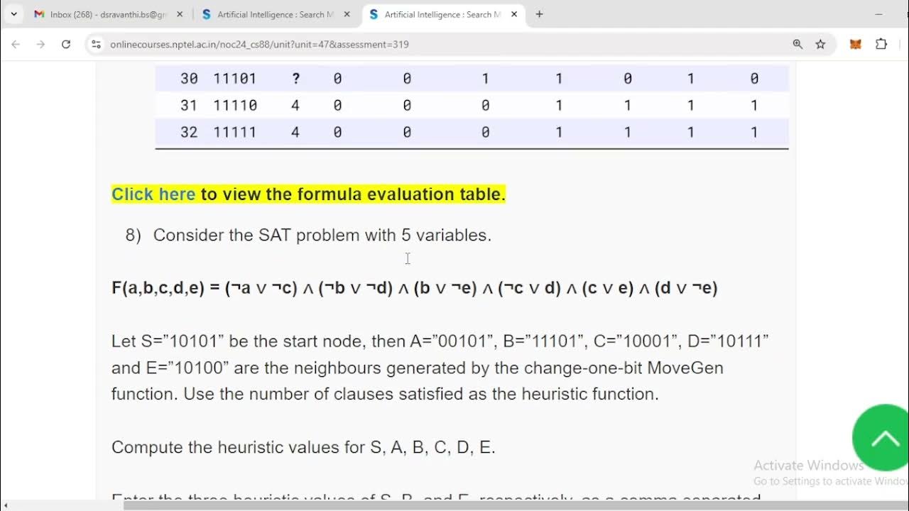 Artificial Intelligence Search Methods For Problem Solving Week 3 Nptel Assignment Solutions