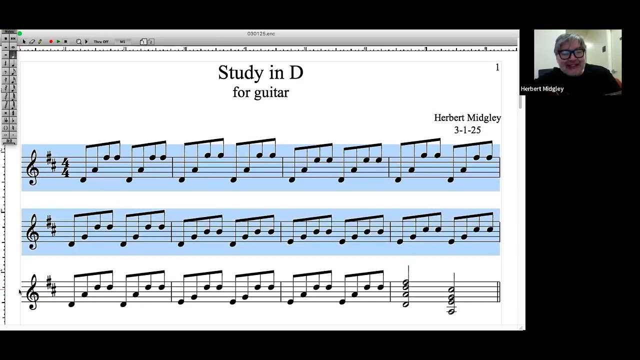 Guitar Study In D Major Composition Lesson - YouTube
