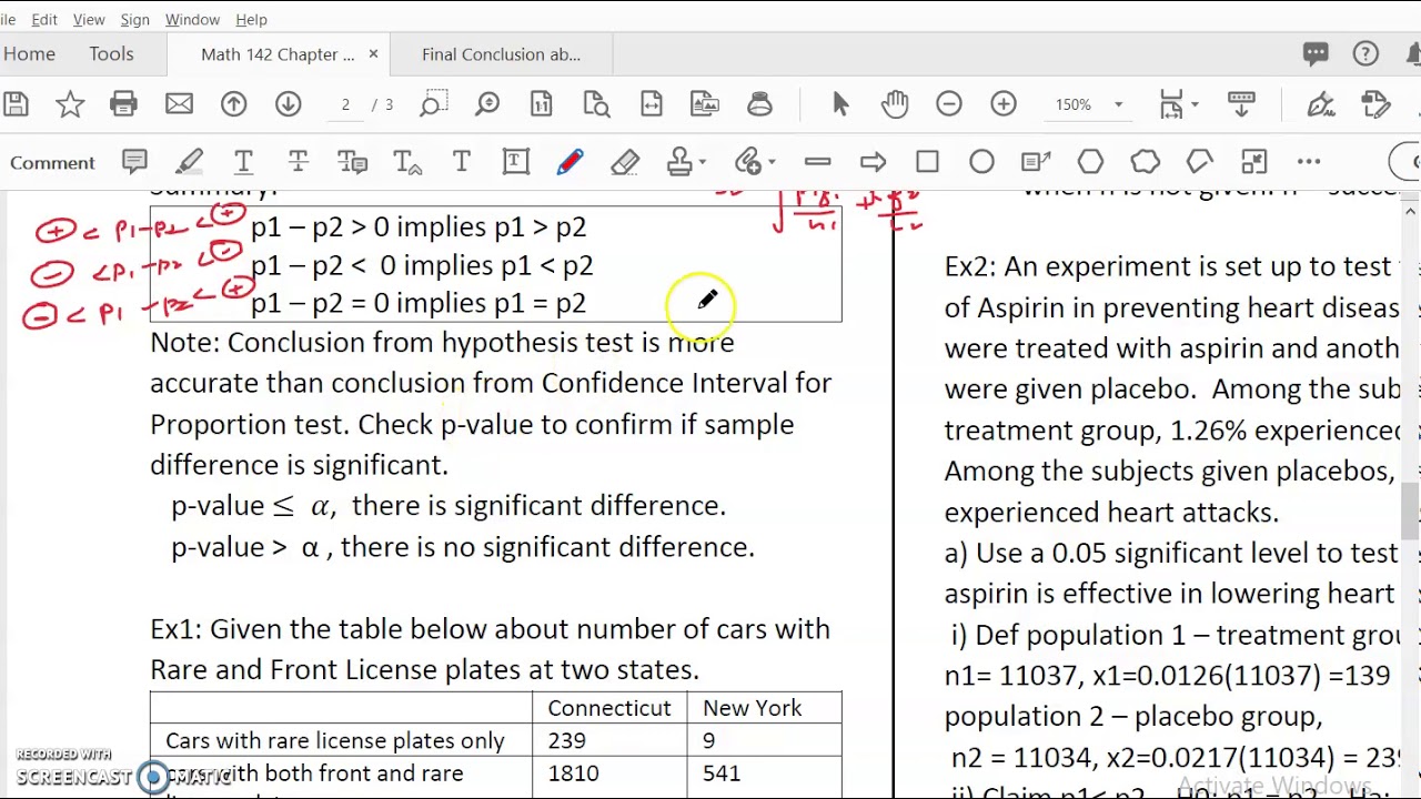 OpenStax Statistics Ch 10.3 Hypothesis test 2 proportions # 2 - YouTube