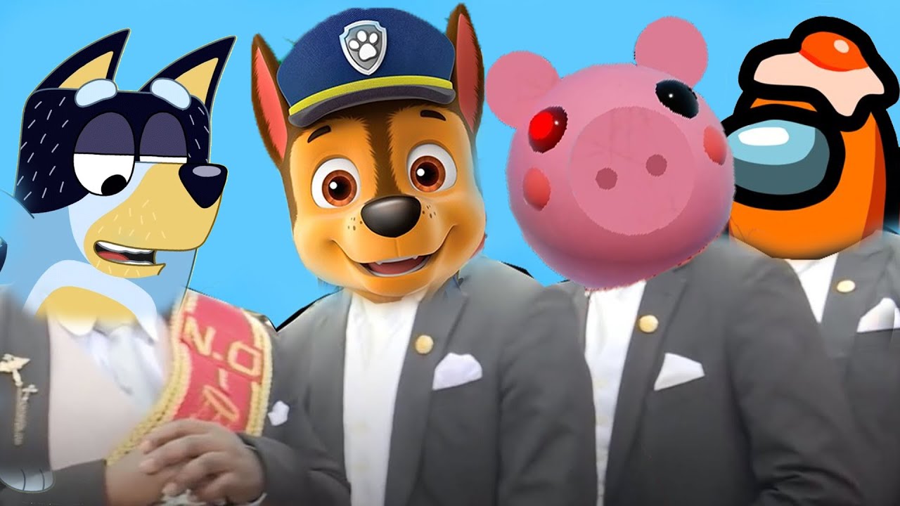Dancing with Bluey & Among Us & Roblox Piggy & Paw Patrol - YouTube