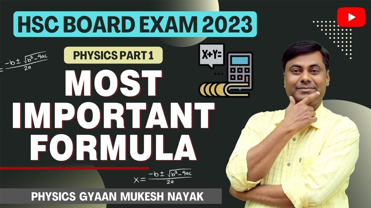 Physics most Important Formulas For HSC Board Exam 2023 - YouTube