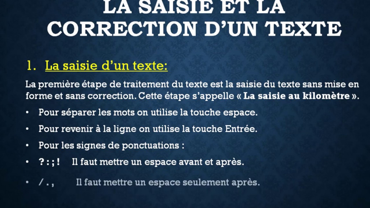 La saisie et la correction d'un texte sous Microsoft Word - YouTube