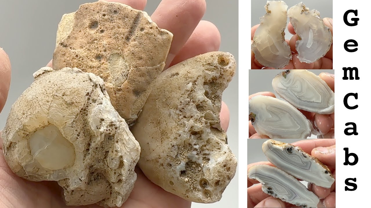 Group of Gila Bend Arizona Agate Nodules Cut Open to Reveal the Beauty ...