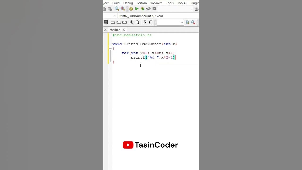 Write A Function To Print First N Odd Natural Numbers In C Language Tasincoder Odd Tsrn
