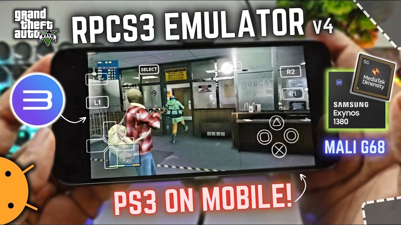 RPCS3 Android Emulator Running GTA 5 on Mali GPU! (Exynos 1380 Test ...