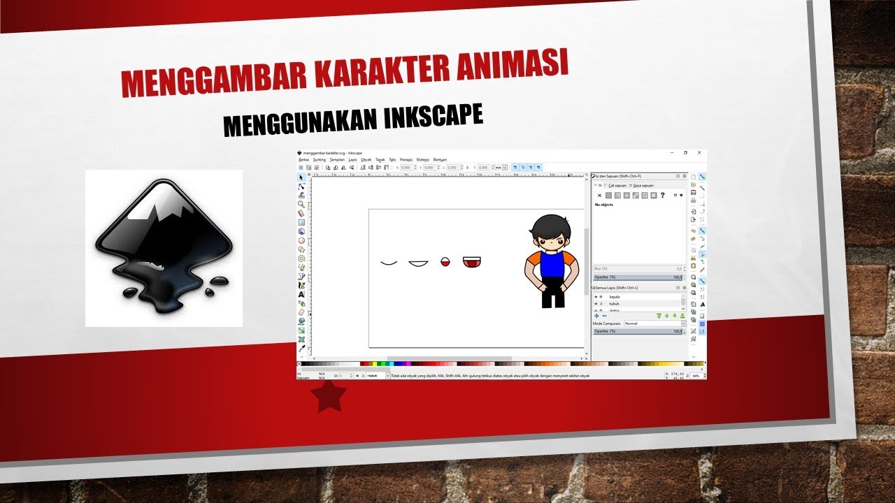 Cara Menggambar ulang karakter animasi dengan inkscape - YouTube