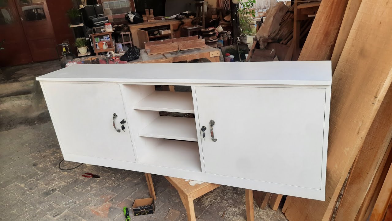 Tutorial for making a minimalist TV cabinet with Duco paint. - YouTube