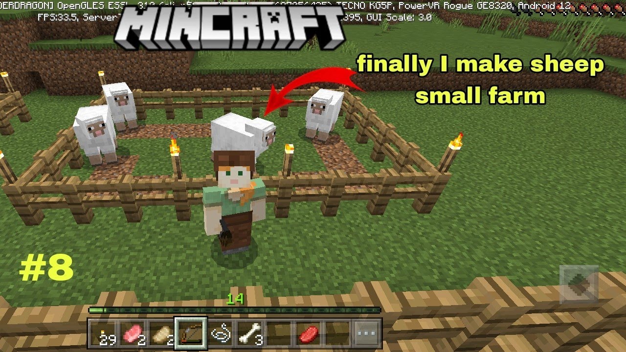 finally I make sheep small farm |MINECRAFT GAMEPLAY #8 - YouTube