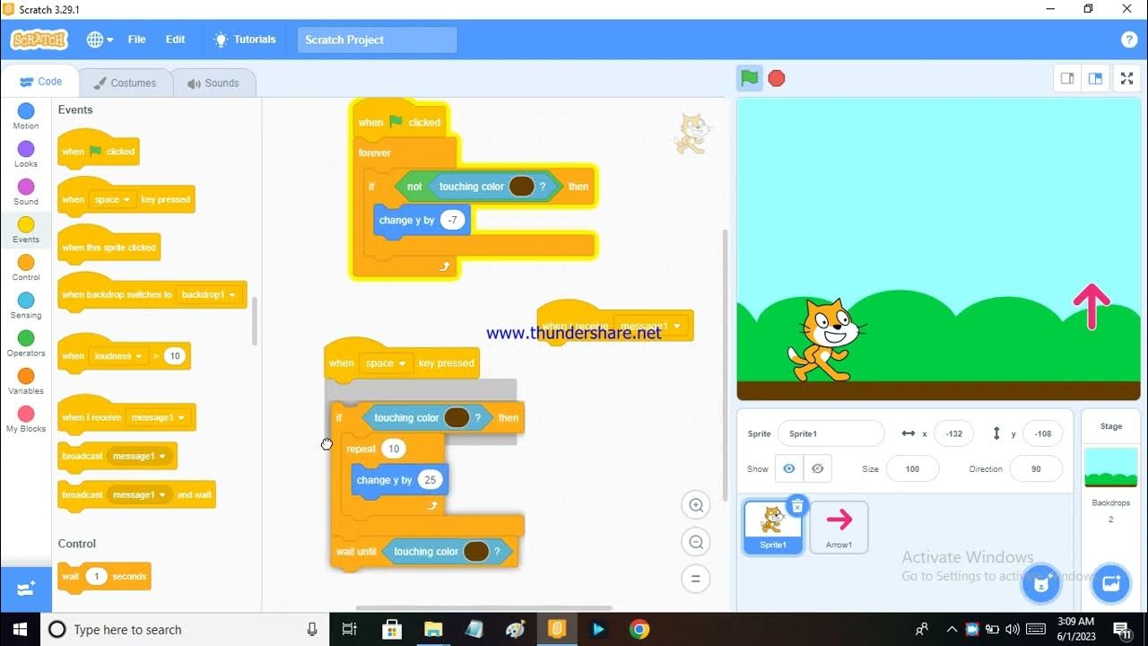 HOW TO MAKE A SPRITE JUMP AND USE MESSAGE BLOCK IN SCRATCH - YouTube