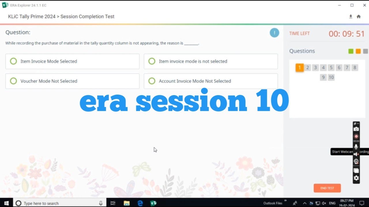 Tally prime era session 10 || answer - YouTube