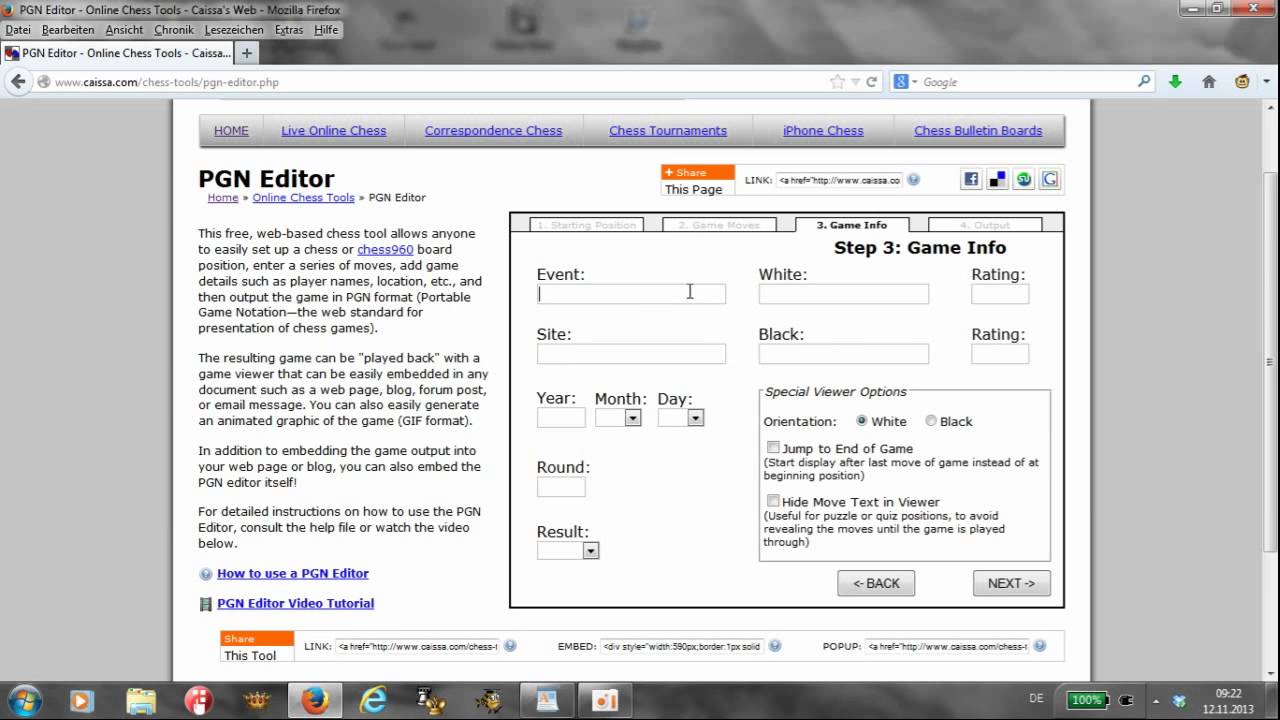 Anleitung Erstellung PGN File online - YouTube