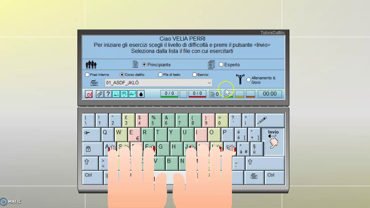 Corso DIGITAZIONE TASTIERA a dieci dita - Tutorial - YouTube