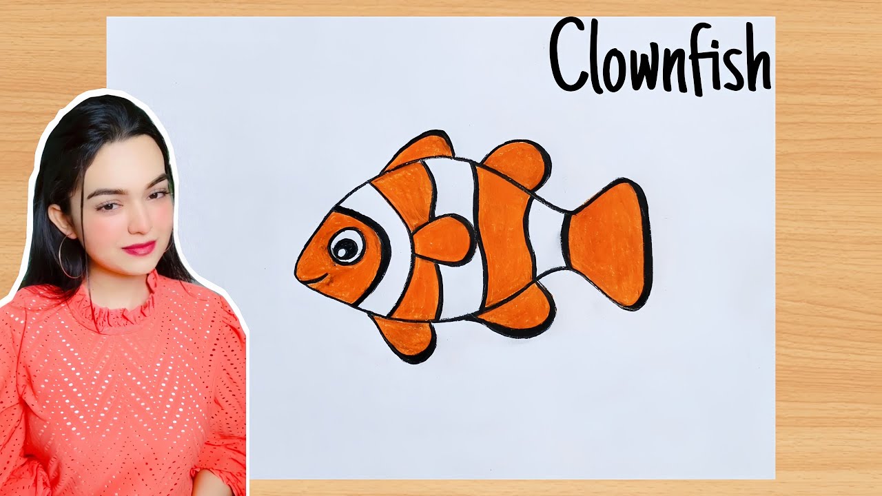 How To Draw a Clownfish easy | Fish drawing | Gold Fish Drawing easy ...