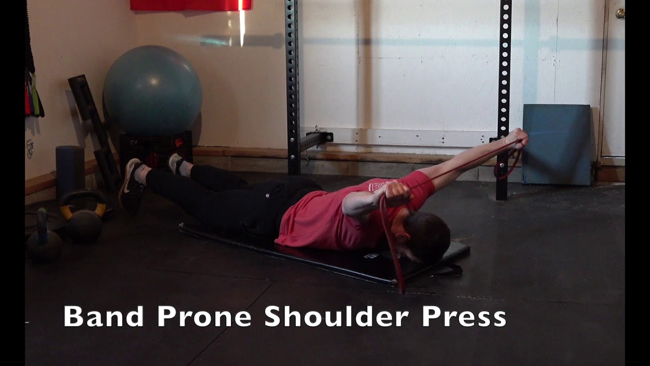 Band Prone Shoulder Press - YouTube