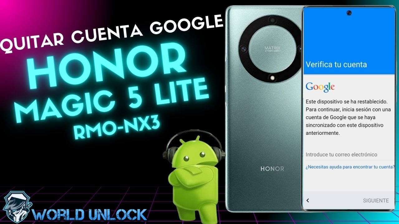 Honor Magic 5 Lite FRP | Cómo eliminar Cuenta Google Honor magic 5 Lite ...